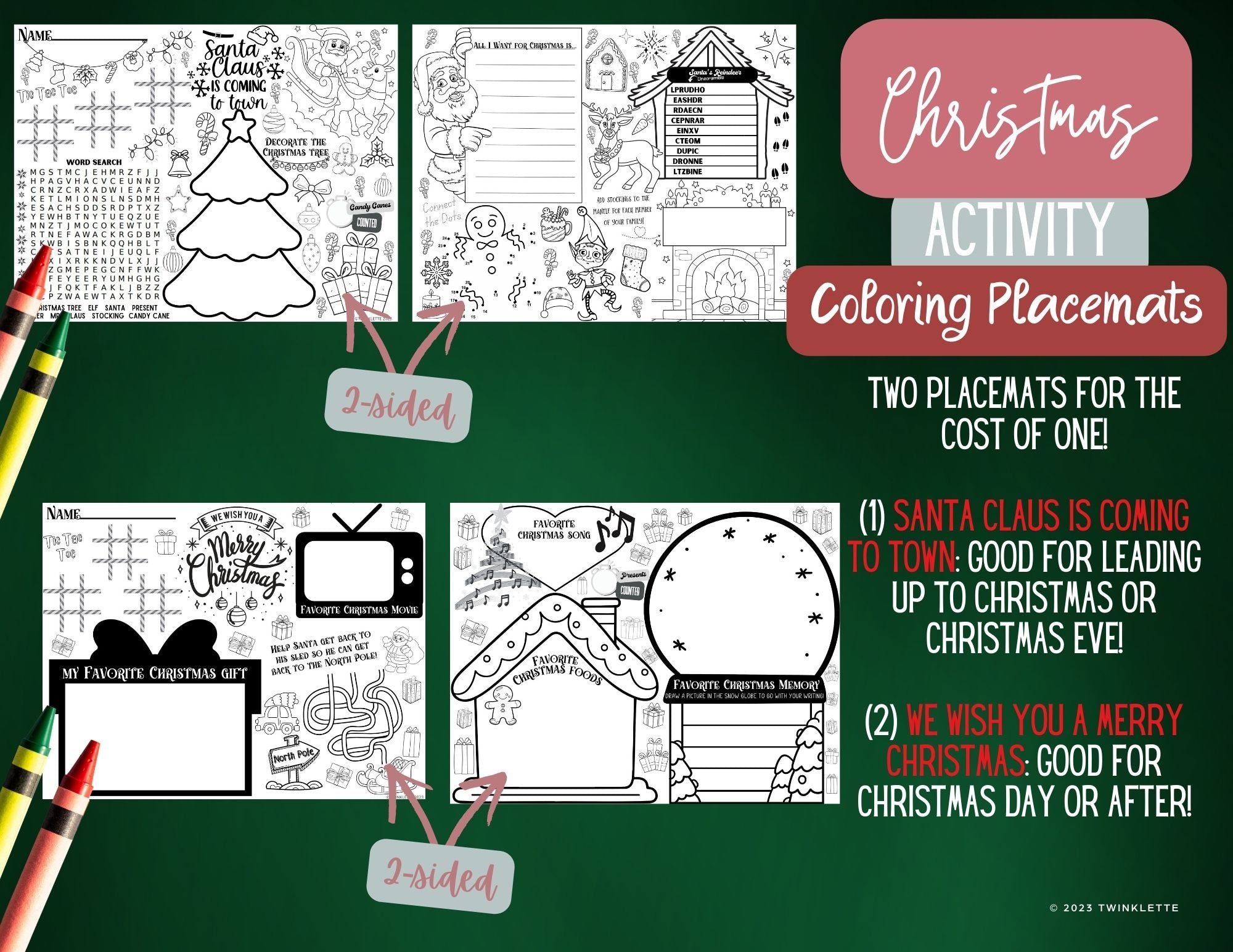 Christmas Coloring Placemat – Twinklette™